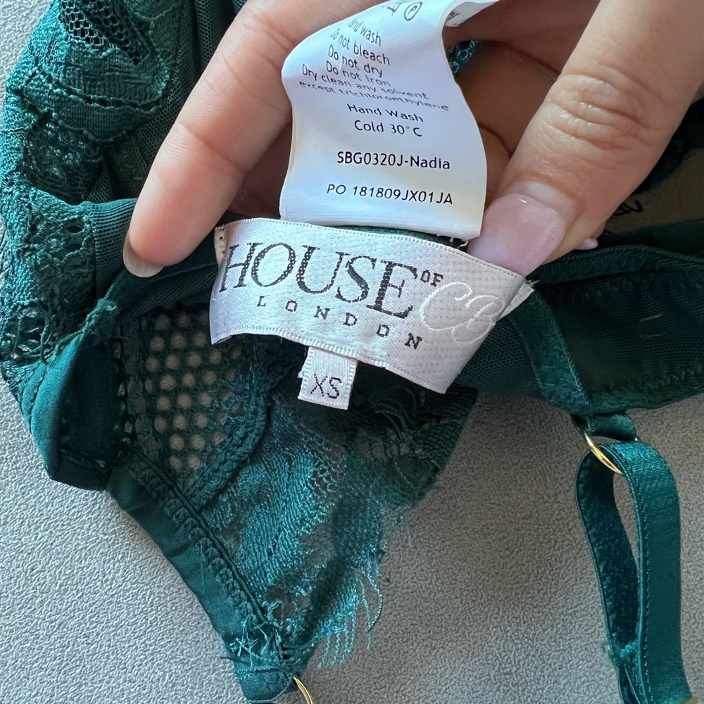 House Of Cb Nadia Green Lace Bodysuit - Gem